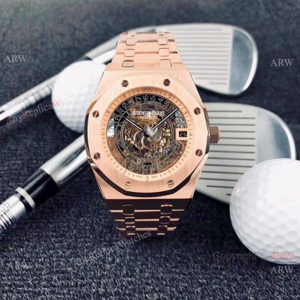 Audemars Piguet Clone Royal Oak 43mm Watches - Rose Gold White Inner ...