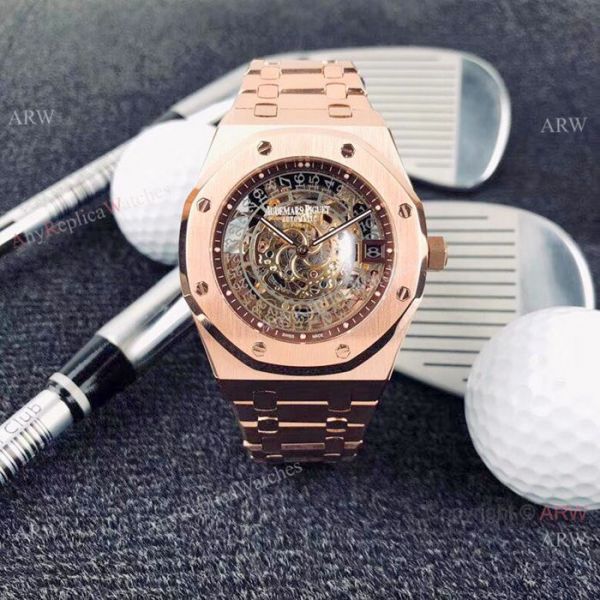 Audemars Piguet Clone Royal Oak 43mm Watches - Rose Gold White Inner ...